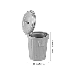 Miniature Garbage Can Fairy House Model Art Crafts DIY Accessory for Girls and Boys Silver