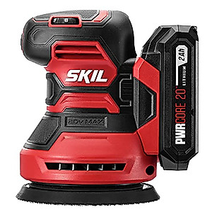 SKIL PWRCore 20 20V Brushed 5" Random Orbital Sander, Variable Speed, Includes 3pc Sandpaper, Dust Box, 2.0Ah Battery and Charger - SR6604B-10