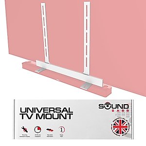 Universal Under TV Mount, White, Compatible with Bose Smart Soundbar 300/500/550/600/700/900/Ultra, TV Speaker, Soundtouch 300 - Invisible Once Fitted, Fast & Easy Way to Mount Your Sound Bar