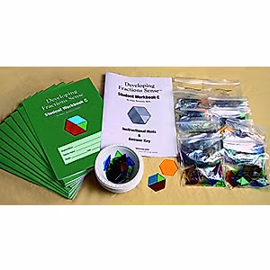 Developing Fractions Sense® C Class Set of 20 - Grade 5. A Concrete and Visual Approach to Fractions. Includes 20 Student workbooks, 20 Sets of Fraction manipulatives, Teacher Set and Answer Key.