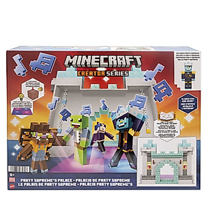 Mattel Minecraft Toys, Creator Series Palace Playset with Party Supreme Action Figure, Minecraft Game 3.25-inch figure, Plus Lights, Sounds and Music