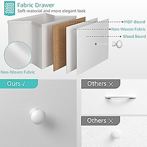 BOLUO White Nightstands Set of 2, 2 Drawer Dresser for Bedroom Night Stand Small Dresser End Table with Drawers Modern