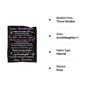 to My Granddaughter Blanket from Grandmom Throw Blankets Throws for Christmas Birthday Gifts 50X60 Inch