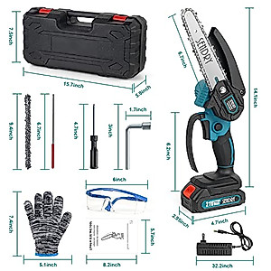 SENDRY Mini Chainsaw 6-Inch, Powerful Cordless Rechargeable Handheld Small Electric Saw Powered by 2Pcs 21V 7500mAh Batteries for Wood Cutting, Tree Trimming, Branch Pruning, Gardening, Camping