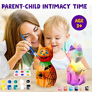 Goodyking Paint Your Own Cat Lamp Craft Kit, DIY 3D Warm Light Cat Lamp, Arts and Crafts for Kids Ages 8-12, Birthday Gifts for 8-12 Years Old Girls Boy, Painting Kit for Kids Ages 3 4 5 6 7 8 9+