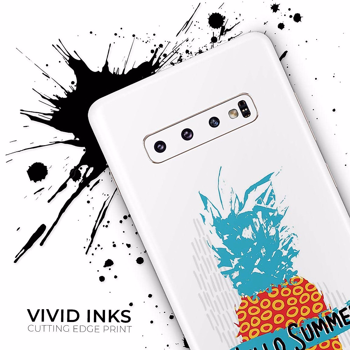 DesignSkinz Retro Hello Summer Pineapple v2 Protective Vinyl Decal Wrap Skin Cover Compatible with The Samsung Galaxy S20 (Screen Trim & Back Glass Skin)
