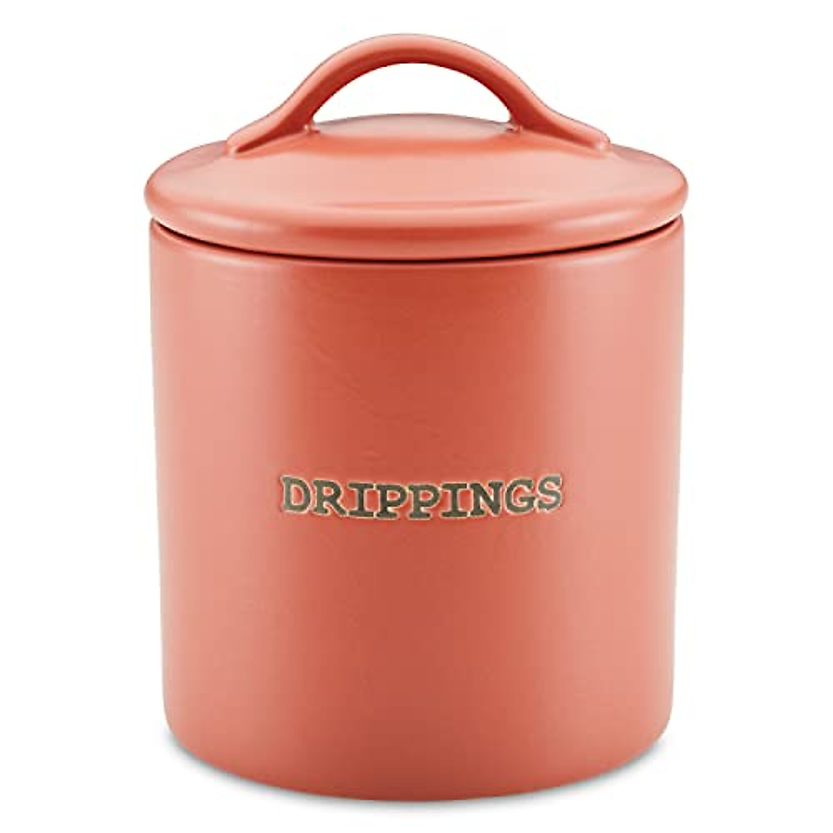 Ayesha Curry Kitchenware Ceramics Bacon Grease Jar/Container, 21 Ounce, Redwood