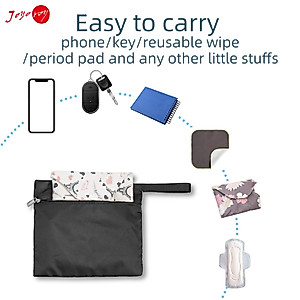 Joyo roy Small Wet Bag Mini Wet Bag Period Bag Black for Private Secret Waterproof Reusable for Girls Women Multi Use for Mama Cloth/Menstrual Pads/Sanity Cups/Breast Pads/Make Up Remover Pads
