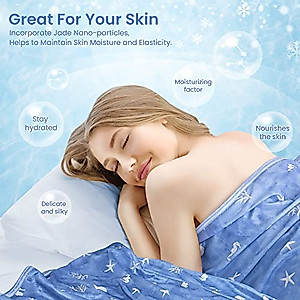 Elegear Cooling Blanket (Queen Size 90"x90"), Q-Max>0.5 Japanese Arc-Chill Cooling Blankets for Hot Sleepers, Double Sided Cold Blankets for Sleeping, Lightweight Breathable Summer Blanket - Blue