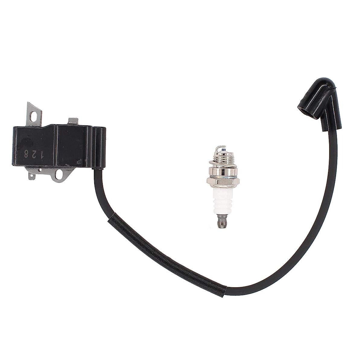 ApplianPar Ignition Coil 530039224 545046701 with Spark Plug for Husqvarna 125L 125E 128L 128LD