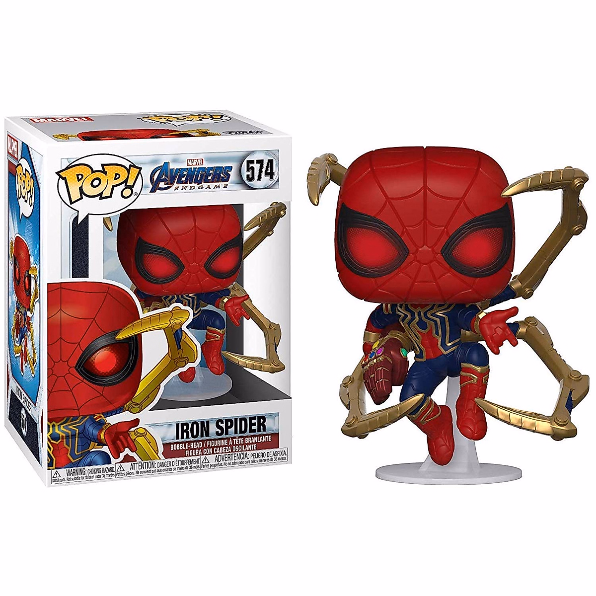 Funko POP Marvel: Avengers Endgame - Iron Spider with Nano Gauntlet Pop! Vinyl Figure (Bundled with Compatible Pop Box Protector Case), Multicolored, 3.75 inches