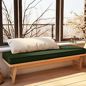 Focuprodu Bench Cushions.Double Piping Bench Cushions for Indoor/Outdoor Furniture,42x16 inchs Outdoor Bench Cushions for Courtyards, Terraces, Swing Cenches (42x16x2.5, Military Green)