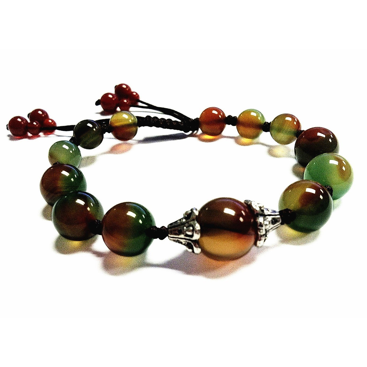 Beautiful Handmade Peacock Agate Beads Bracelet for Protection, Strength and Harmony
