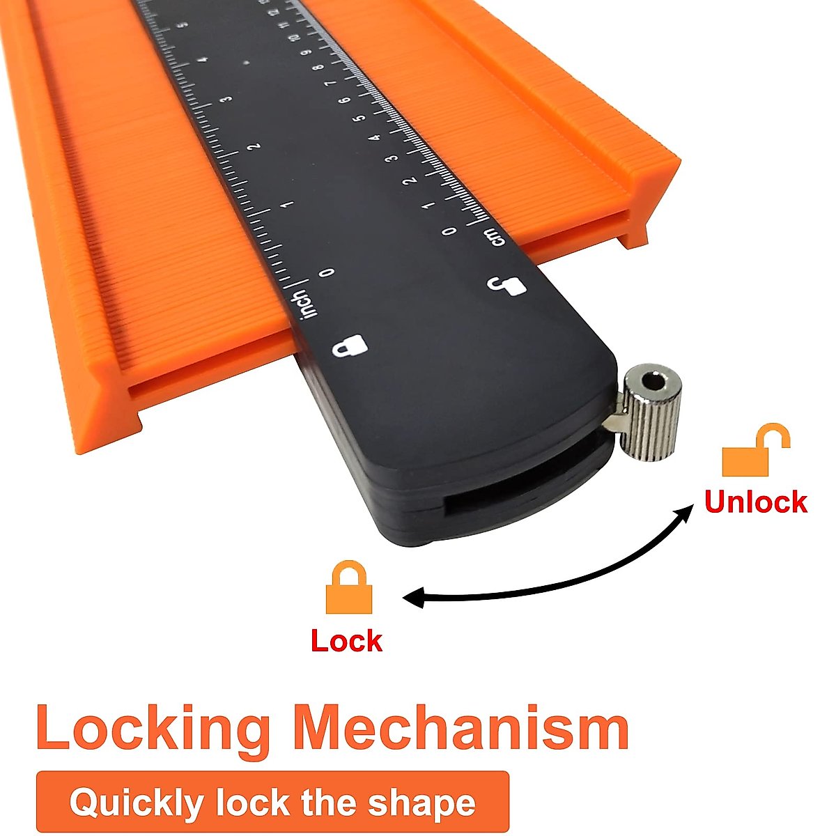 10 Inch Super Gauge Shape and Outline Tool, Contour Gauge Profile Tool with Lock, Measuring Tools Shape Duplicator Woodworking Tools for Flooring, Carpenter, Construction, Cool Gifts for Men