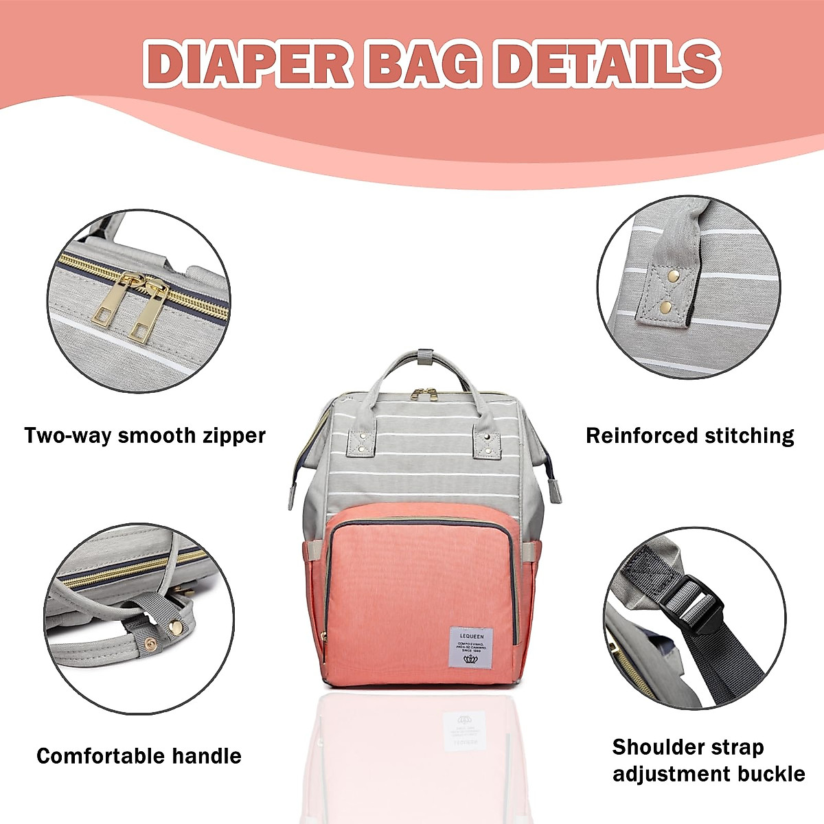 Armbq Diaper Bag Backpack Waterproof Multi-Function Diaper Bag for Baby Care Travel Essentials Baby Bag for Mom Large Capacity Purple