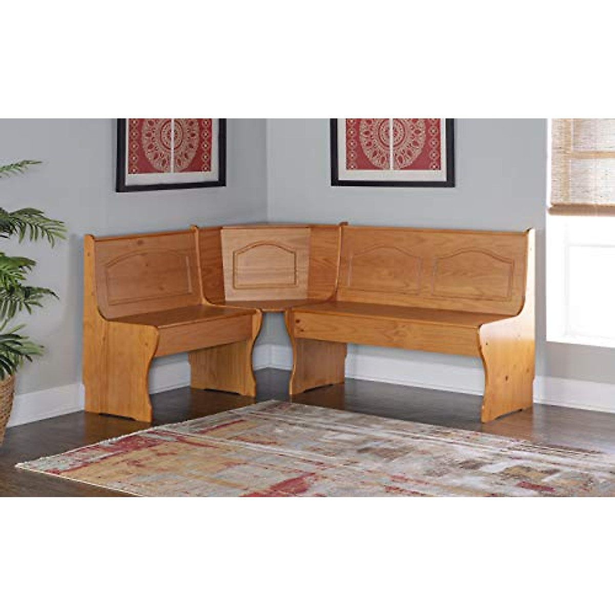 Linon Chelsea Kitchen-Nook Corner Unit, Natural