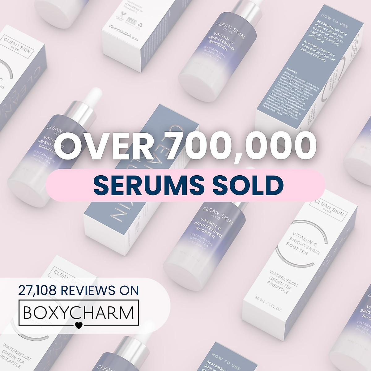 Clean Skin Club Vitamin C Serum & Brightening Booster, Vitamins A, E, D & K, Anti Aging Collagen Clear Facial Care, Glow, Acne, Scars, Sun Damage, Wrinkles, Age, Dark Spot Corrector Recipe