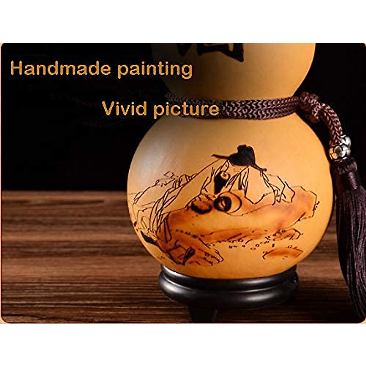 Natural Wine Gourd, Outdoor Portable Water Bottle, Water, Wine, Medicine Gourd (8in tall)500 ml, Stainless Steel