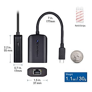 Cable Matters USB C to Gigabit Ethernet Adapter with 100W Charging Compatible with MacBook Pro, Dell XPS, Surface Pro - Up to 480Mbps for Chromecast with Google TV (Google TV Chromecast 2020 Version)