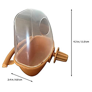 POPETPOP 2pcs Food Water Bird Cup Hooded Bird Cage Plastic Cup Bird Food Bowl Cups Bird Waterer Food Feeder Dispenser