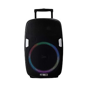 Altec Lansing SoundRover Wireless Trolley Bluetooth Speaker with Microphone, Rechargeable System Speaker for Parties, Karaoke DJ Speaker with Led Lights and USB Smartphone Charger