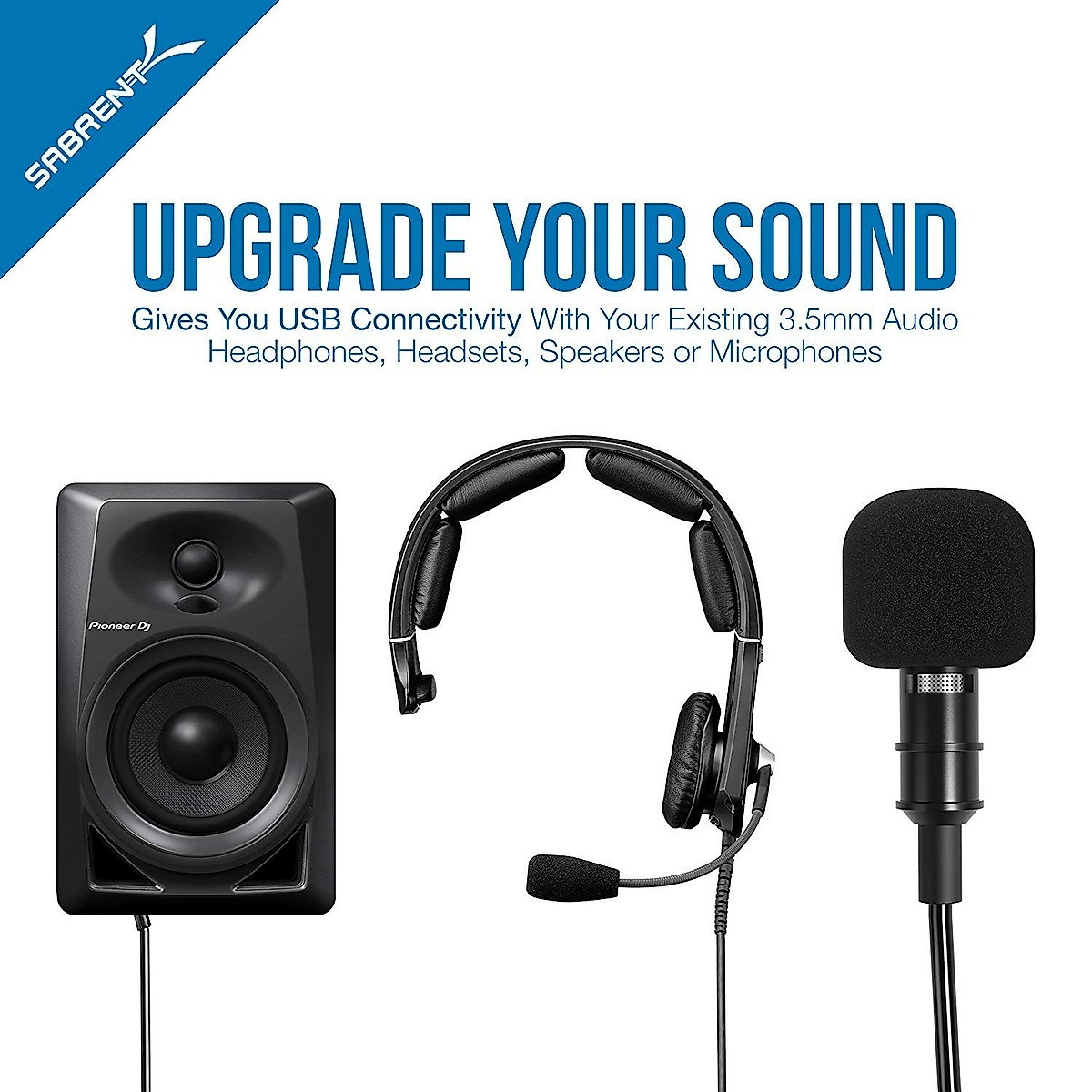 USB External Stereo Sound Adapter for Windows and Mac + SABRENT 4-Port USB 3.0 Data Hub