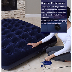 Electric Air Pump for Inflatable Pool Toys - High Power Quick-Fill Air Mattress Inflator Deflator Pump for Pool Float Raft Airbed with 3 Nozzles, 320W, 110V AC, 1.6PSI, Air Flow 26CFM