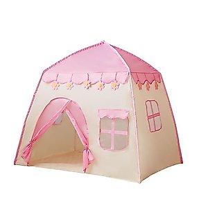 Kids Play Tent Gift, for Girls Boys, Thick Oxford Fabric, Princess Playhouse, Pink Castle, Fairy Tale Tent, Indoor Outdoor, Birthday