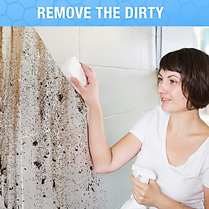 squish Magic Eraser Sponge, 12 Count Magic Cleaning Pads, Extra Durable White Sponge Erasers with Melamine Form for Walls, Oven, Windows, Shower, Kitchen, Bathroom, and Shoe Cleaner