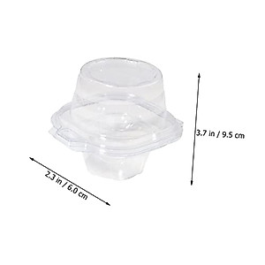 HEMOTON 20pcs Cupcake Package Boxes Cupcake Box Clear Cups Disposable Mini Cake Stand Disposable Cake Containers Mooncake Boxes Mini Cupcake Boxes Muffin Single Container Cupcake Container