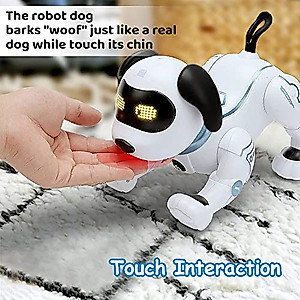 Marstone Robot Dog Toys for Kids 1 2 3 4 5 6+ Yr Old, Voice Control Robotic Puppy for Boy 2 Year Old Birthday Gifts, Remote Control Interactive Program Electronic Pet Toys for Boys and Girls Age 3-5