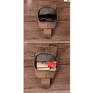 Le'aokuu Mens Outdoor Casual Travel Hiking Crossbody Chest Sling Bag One Shoulder Strap Bag Backpack Men