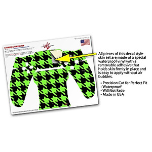 WraptorSkinz Skin Wrap compatible with Sony PS5 DualSense Controller Houndstooth Neon Lime Green on Black (CONTROLLER NOT INCLUDED)