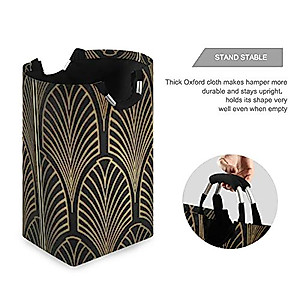 Laundry Hamper Art Deco Design Laundry Basket Collapsible Storage Bin with Handles for Clothes Washing Bedroom Organizer Toy Collection