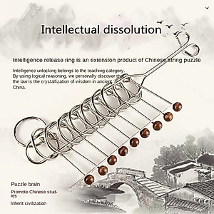 Luban Lock Educational Intellectual Toys, Traditional Brain Teaser, Classical Puzzle Magic Toy, Mind, IQ, and Logic Test and Handheld Disentanglement Games for Kids Teens and Adults. (B)