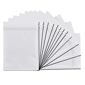 100 Pack Smell Proof Bags 3 x 4 Inch Resealable Mylar Bags Foil Pouch Flat Bag with Clear Window White