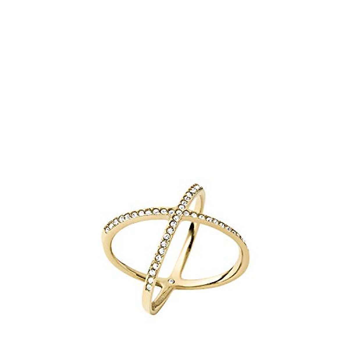 Michael Kors Pave X Gold Ring, Size 6
