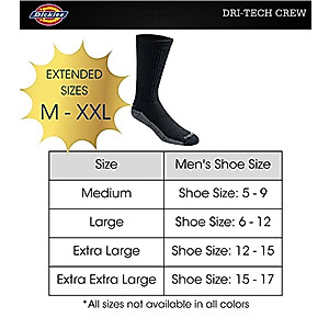 Dickies Men's Dri-tech Moisture Control Crew Socks Multipack
