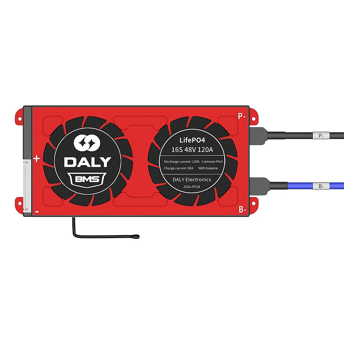 DALY Programmable Smart Lifepo4 BMS 16S 48V 120A LiFePO4 Battery Protection Board with Balance Leads Wires UART Communication for Power Converter Inverter
