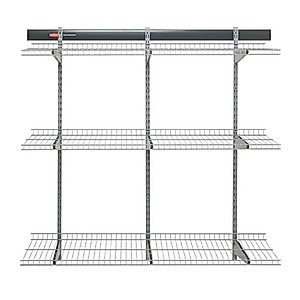 Rubbermaid Fasttrack Rail Storage 36"x12" 3-Shelf Kit, 350 lbs. Per Shelf, for Home/Garage/Shed/Workshop Organization