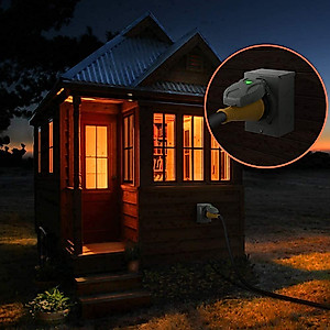 WELLUCK 30 Amp Generator Power Inlet Box, NEMA 3R Power Inlet Box Bundle with 15 Amp Flanged Inlet 125V, NEMA 5-15 RV Shore Power Inlet Plug