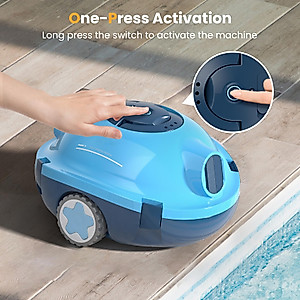 𝙐𝙥𝙜𝙧𝙖𝙙𝙚𝙙 OUCAXIA Cordless Robotic Pool Cleaner, Automatic Pool Vacuum, 90 Mins Runtime & Powerful Suction, Self-Parking, Lightweight, Ideal for Above/In-Ground Pool 65 Feet/1100 Sq.Ft