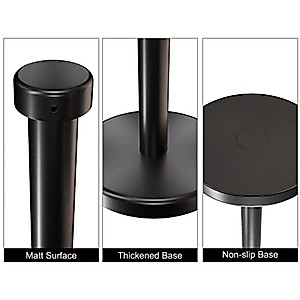 Stainless Steel Paper Towel Holder, Countertop Paper Towels Stand with Steel Arm for Kitchen Dinning Room -Black