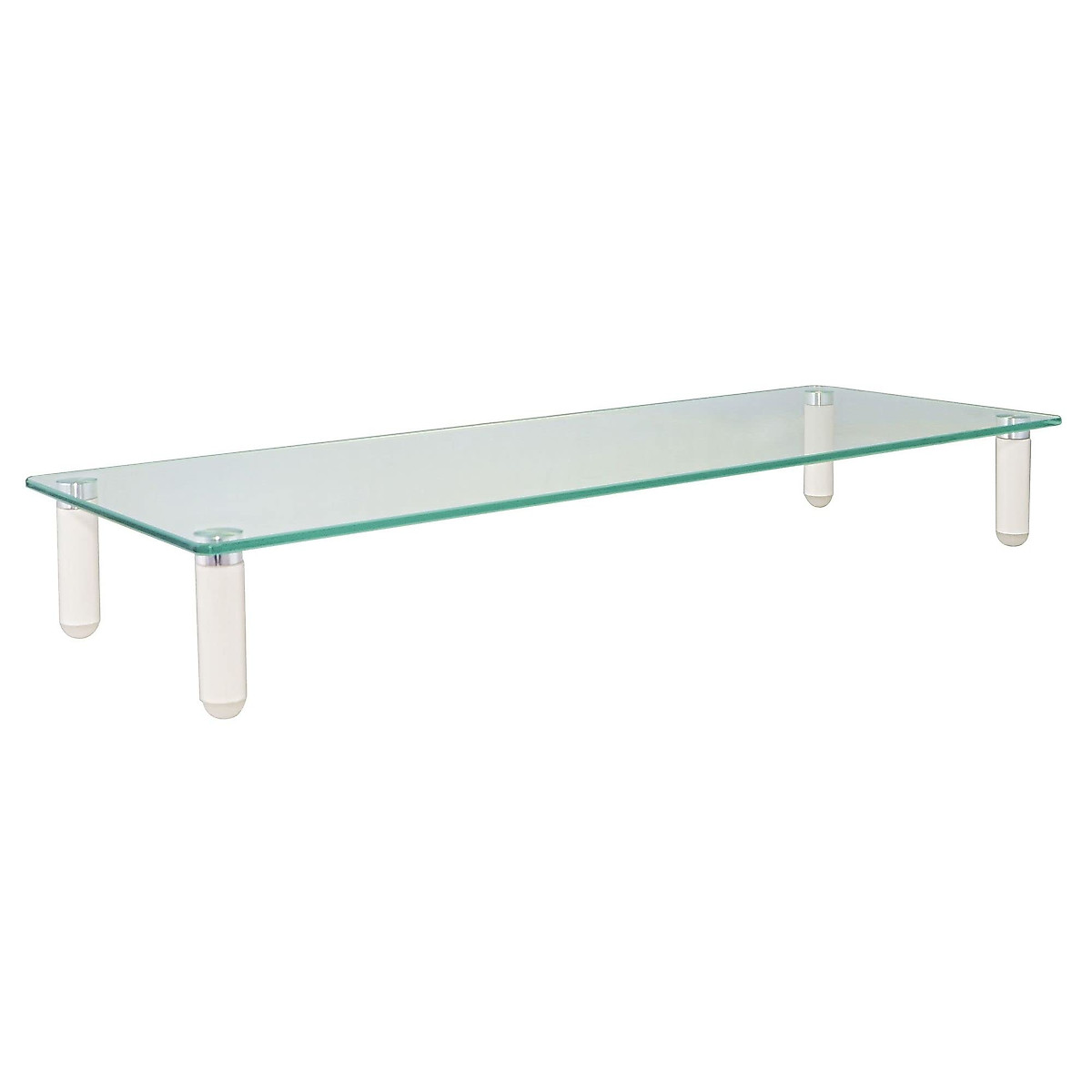 Kantek Glass Monitor Riser, 22" X 8.25" X 3.25", Clear, Supports 40 Lbs