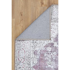 Home Culture Machine Washable Runner Rug (2'6''x7'5'') for Entryways, Doorways, Livingroom, Low Pile Rug, Pet Friendly, Rose