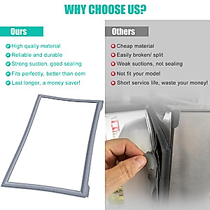 Upgraded W10830162 Refrigerator Door Gasket Replacement Compatible with Whirlpool Kenmore KitchenAid Refrigerator Freezer Door Gasket Refrigerator Door Seal Part 12723206AP, W10179332