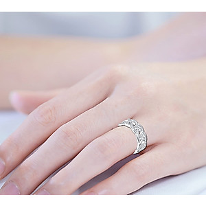 YL Women's Twisted Knot Rings 925 Sterling Silver Criss Knot Ring 18k White Gold Plated Cubic Zirconia Infinity Statement Rings-size8