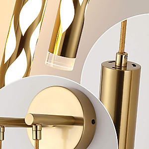 AN.KLN 2 Lights 24W Warm Light LED Wall Light Metal Acrylic Wall Bedside Lamp, Creative Indoor Lighting Wall Lamp for Bedroom Dining Room Living Room Hallway Decoration Lamp,Black