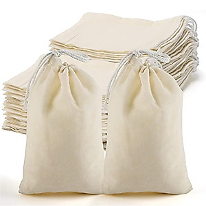 50PCS Muslin Bags with Drawstring, 4X6" Cotton Drawstring Bags Sachet Bag, Reusable Small Cloth Bags for Jewelry Pouch, Party Wedding Home Storage