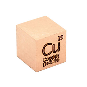Copper Cube Cu 99.95% Element Cube Pure 10mm Density Cube for Element Collection Periodic Table Hunter, and More (0.39", Copper)